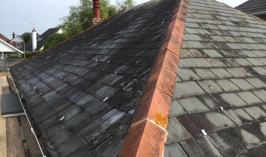 Re-roof with man-made slates - Dorset Roofing Services Ltd